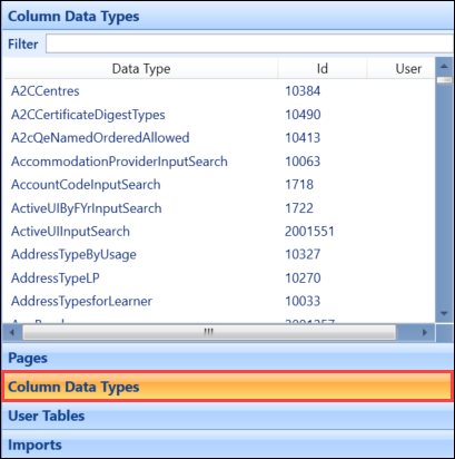 Add a Column Data Type